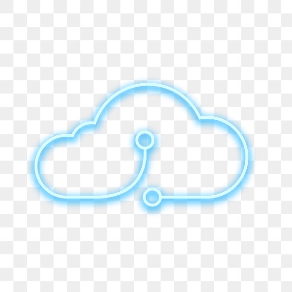 Blue neon cloud icon png | Premium PNG Sticker - rawpixel