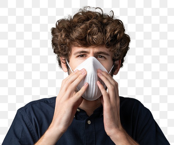 Man wearing disposable protective mask | Premium PNG Sticker - rawpixel