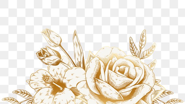 Gold and white rose border | Premium PNG Sticker - rawpixel