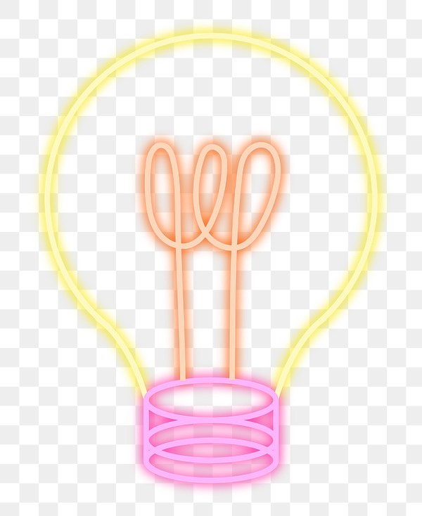 Png neon light bulb icon | Premium PNG Sticker - rawpixel