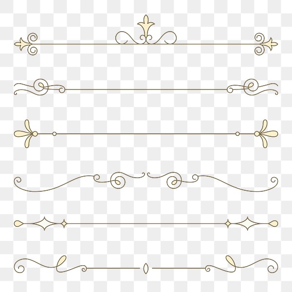 Png ornamental divider set in yellow | Premium PNG - rawpixel