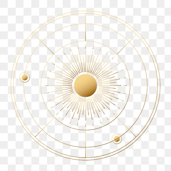 Celestial art png sticker, gold | Premium PNG Sticker - rawpixel