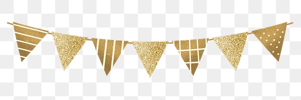 Gold party flags png decoration | Premium PNG - rawpixel
