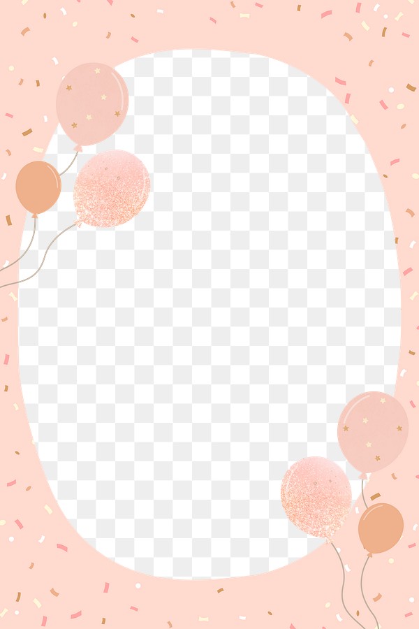 Pink balloons png frame background, | Premium PNG - rawpixel