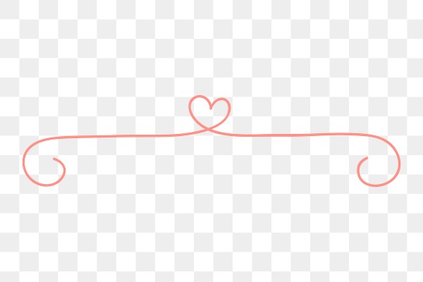 Png pink heart scroll divider, | Free PNG Sticker - rawpixel
