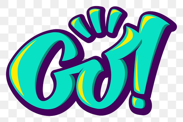 Go! illustration sticker png handwritten | Premium PNG - rawpixel