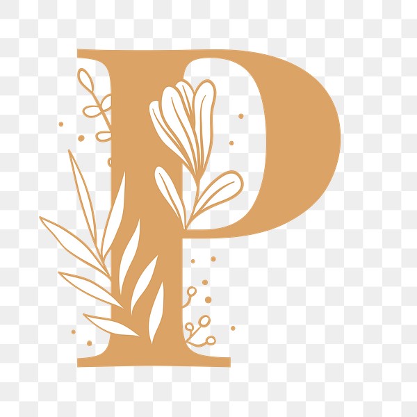 Letter P script png floral | Premium PNG Sticker - rawpixel