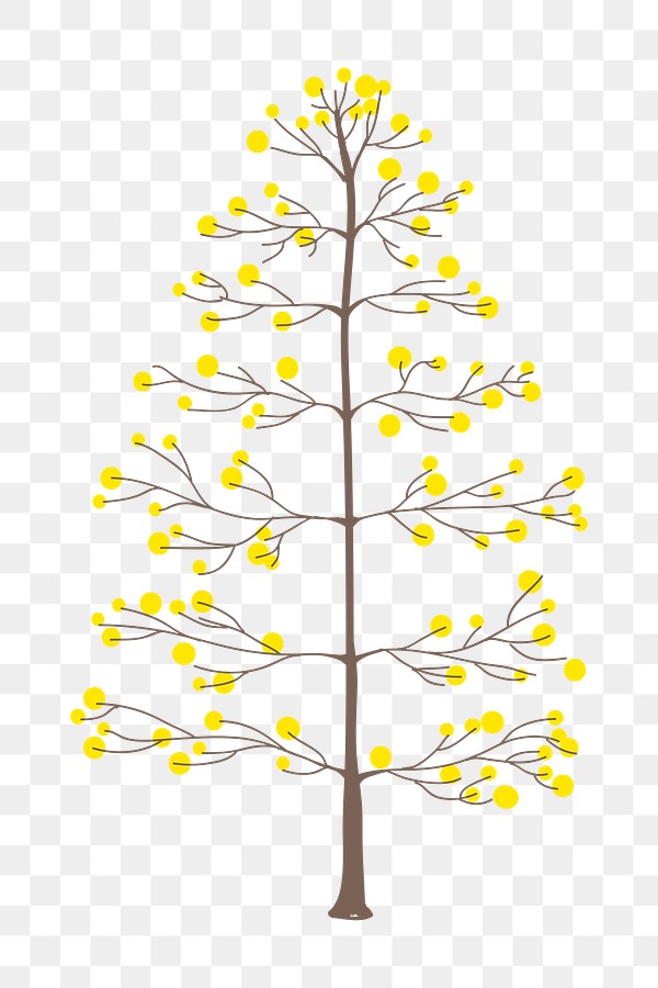 Yellow tree sticker design element | Free PNG Sticker - rawpixel