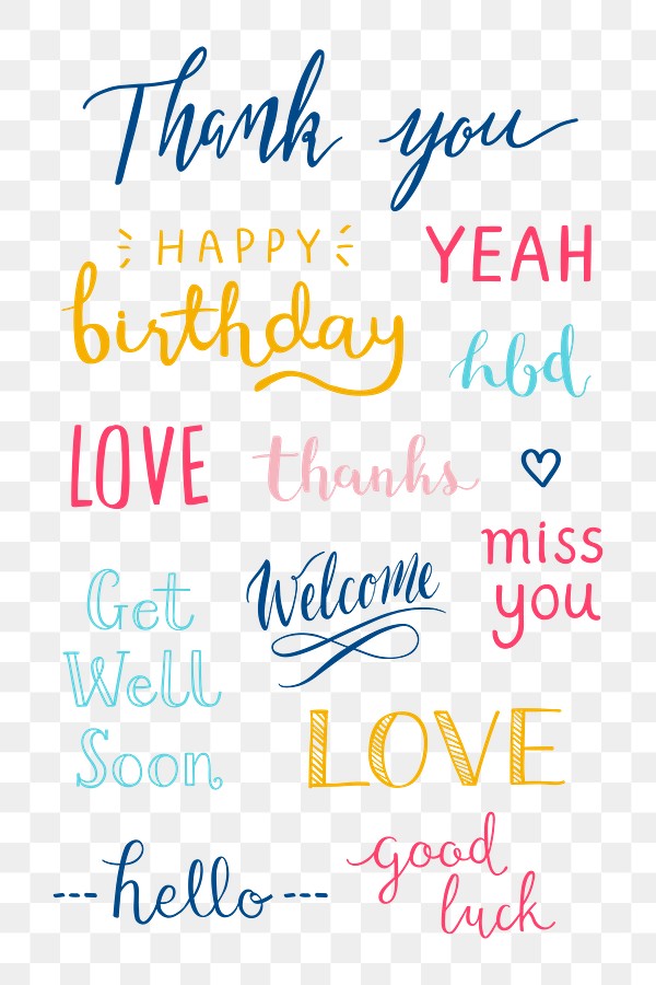 Cute png lettering stickers transparent | Premium PNG - rawpixel
