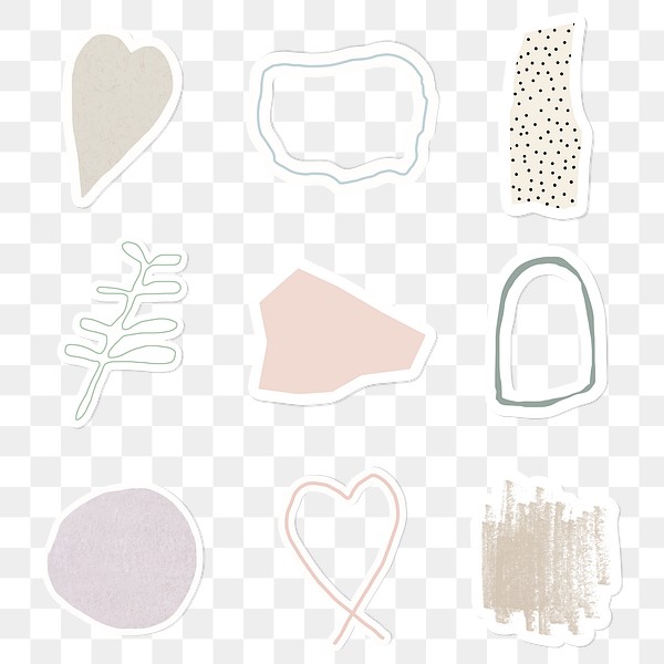 Abstract pastel badge sticker set | Premium PNG - rawpixel