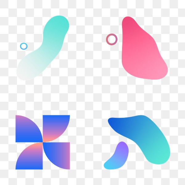 Colorful gradient elements collection transparent | Free PNG - rawpixel