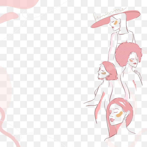 Pink feminine line art design | Premium PNG - rawpixel