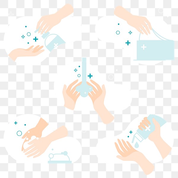Cleaning hands with soap, sanitizer | Free PNG - rawpixel