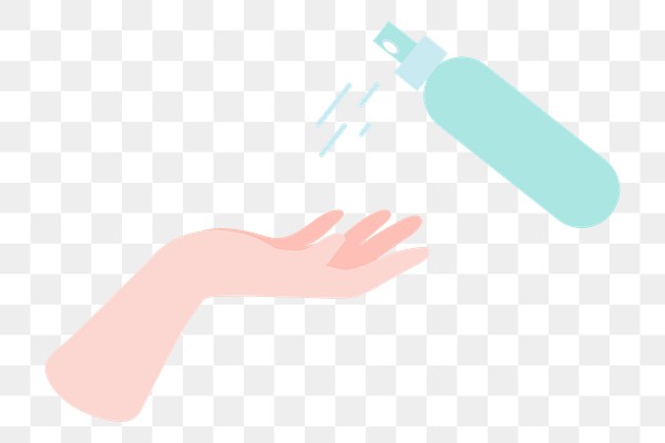 Hand using alcohol sanitary spray | Premium PNG Sticker - rawpixel