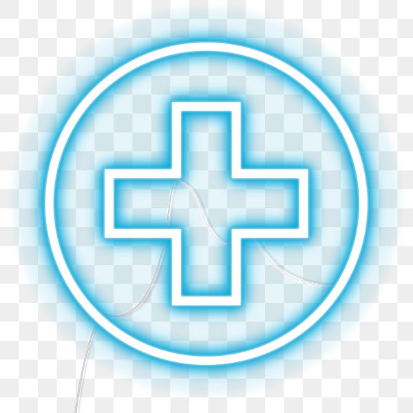 Blue cross neon sign transparent | Premium PNG Sticker - rawpixel