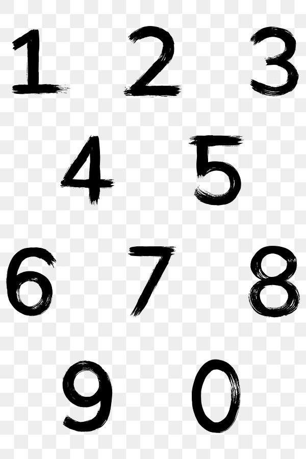 Numbers png brush stroke hand | Premium PNG - rawpixel