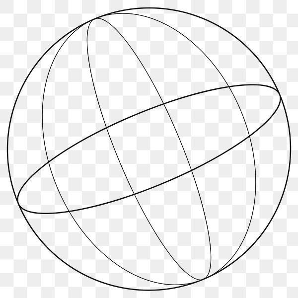 3D sphere outline design element | Premium PNG Sticker - rawpixel