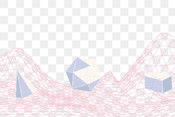 Geometric shapes png pink wireframe | Premium PNG - rawpixel