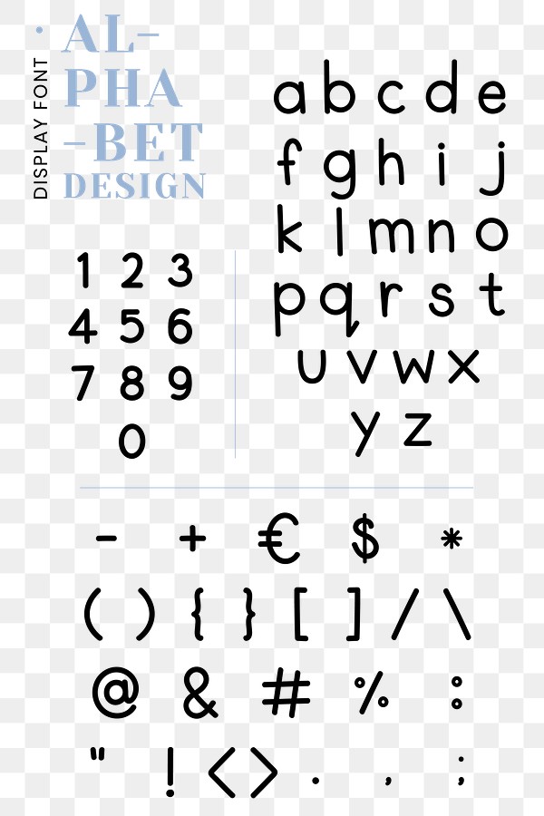 Styled alphabet and symbol set | Premium PNG - rawpixel