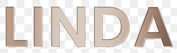 Linda typography in gold design | Free PNG Sticker - rawpixel