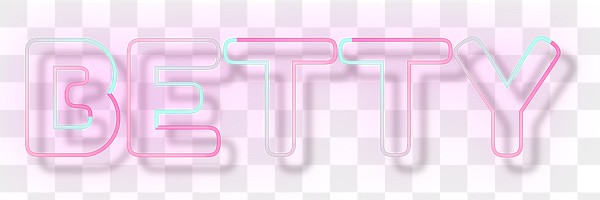 Betty neon name png font | Free PNG Sticker - rawpixel