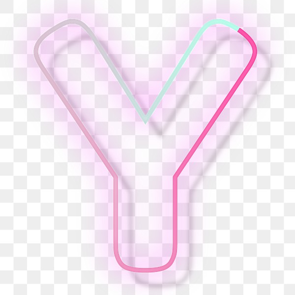 Pink neon glow letter Y | Premium PNG Sticker - rawpixel