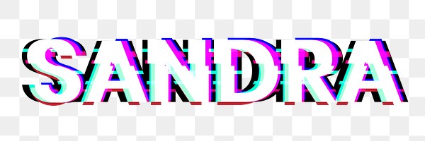 Sandra female name png glitch | Premium PNG Sticker - rawpixel