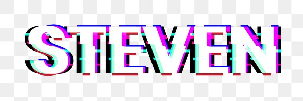 Png Steven name typography glitch | Premium PNG Sticker - rawpixel