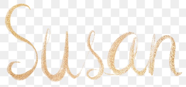 Susan png sparkling cursive gold | Premium PNG - rawpixel