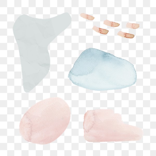 Neutral watercolor element set transparent | Premium PNG - rawpixel