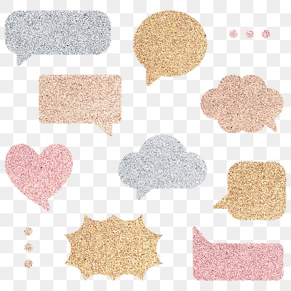 Glitter speech bubble sticker set | Premium PNG - rawpixel