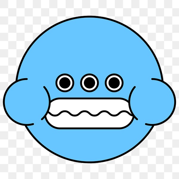 Funky blue monster frog emoji | Free PNG Sticker - rawpixel