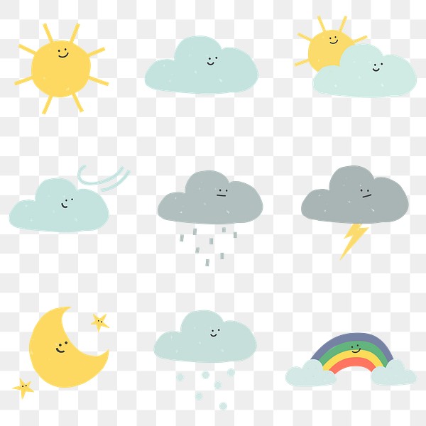 Clouds png weather forecast cute | Premium PNG - rawpixel