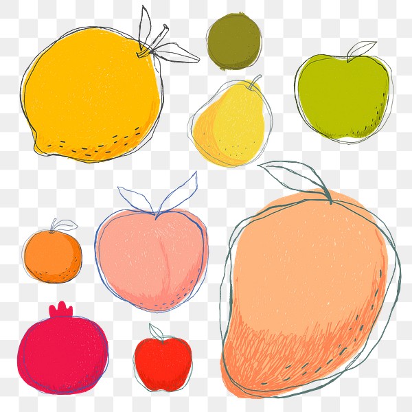 Cute doodle art fruits png | Premium PNG - rawpixel