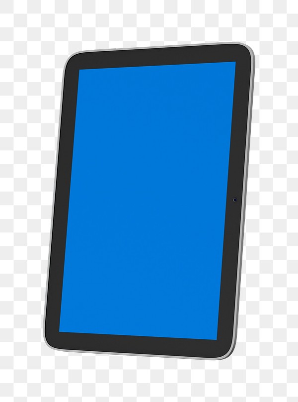 Black digital tablet blue screen | Premium PNG Sticker - rawpixel