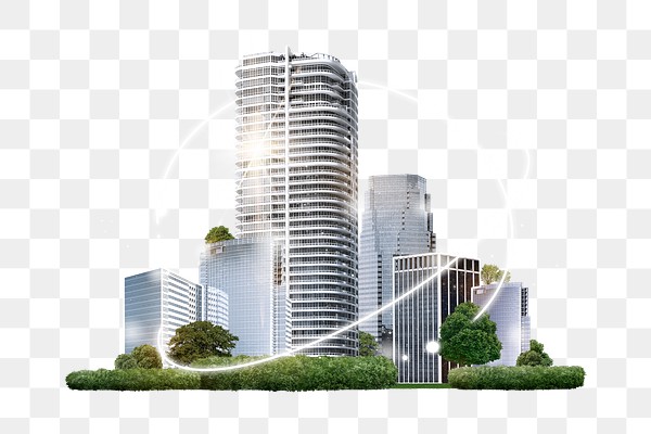 Connected office buildings png sticker, | Premium PNG - rawpixel