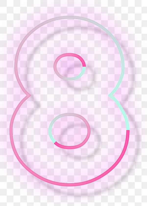 Number 8 pink neon font | Free PNG Sticker - rawpixel