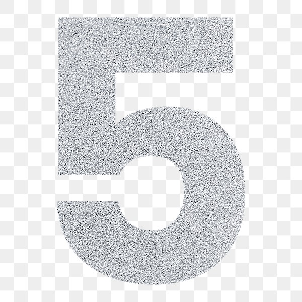Number 5 glitter typography