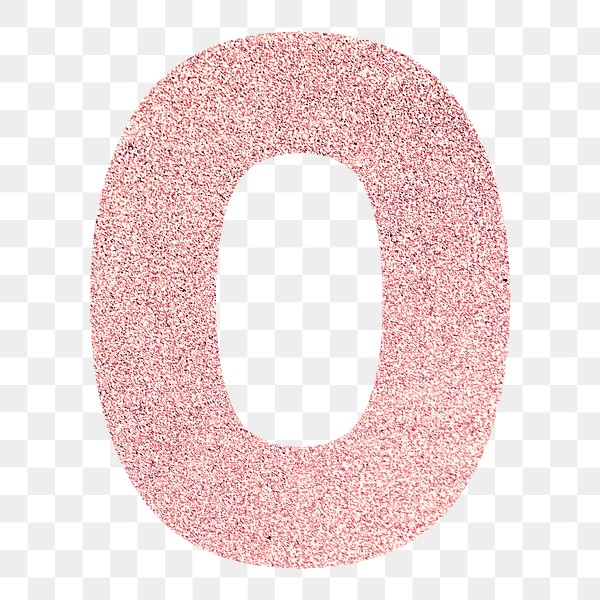 Number 0 glitter typography