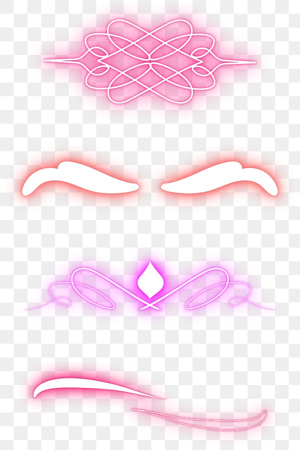 Vintage neon divider element collection | Free PNG Sticker - rawpixel