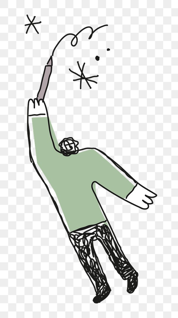 Green man drawing png cartoon | Free PNG Sticker - rawpixel