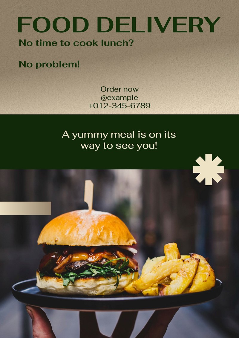 Delivery poster template, food design | Premium Vector Template - rawpixel