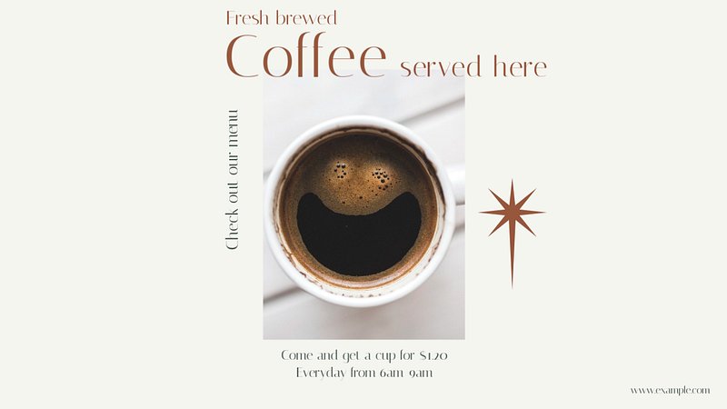 Fresh coffee Facebook cover template, | Free Editable Template - rawpixel