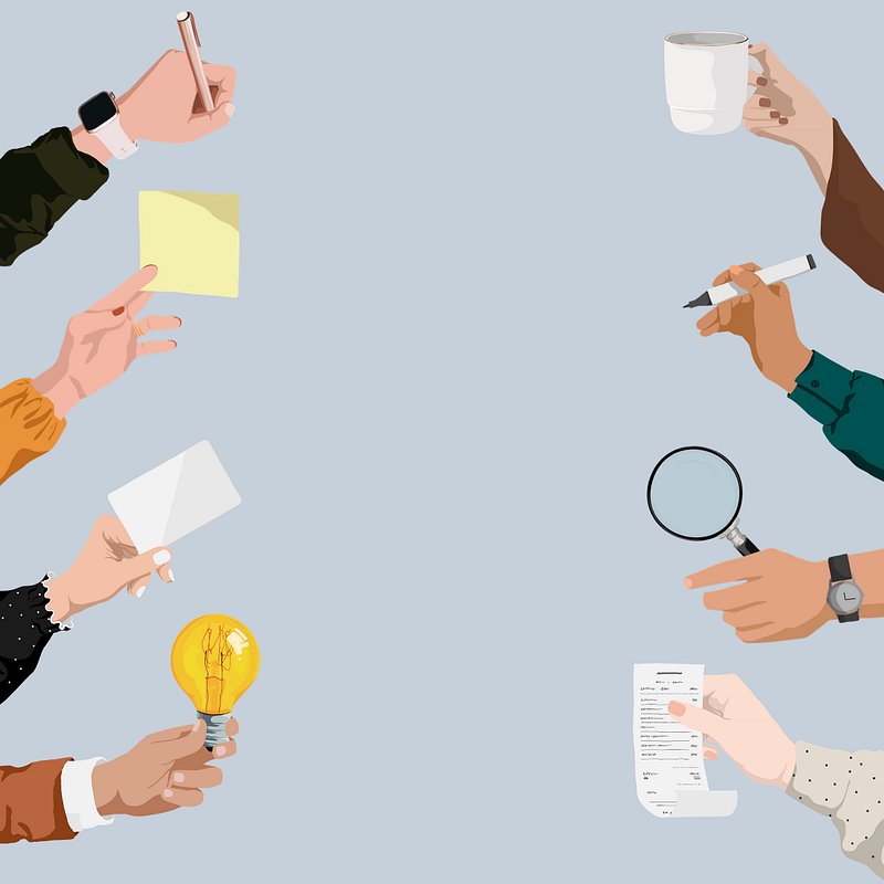 Business teamwork background, hands border | Premium Photo Illustration ...