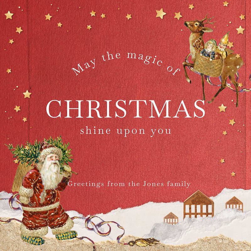 Christmas greeting Facebook post template, | Premium Editable Template ...