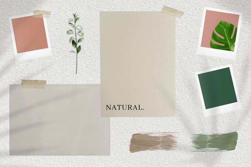 Earth tone mood board mockup, | Premium Moodboard Maker - rawpixel