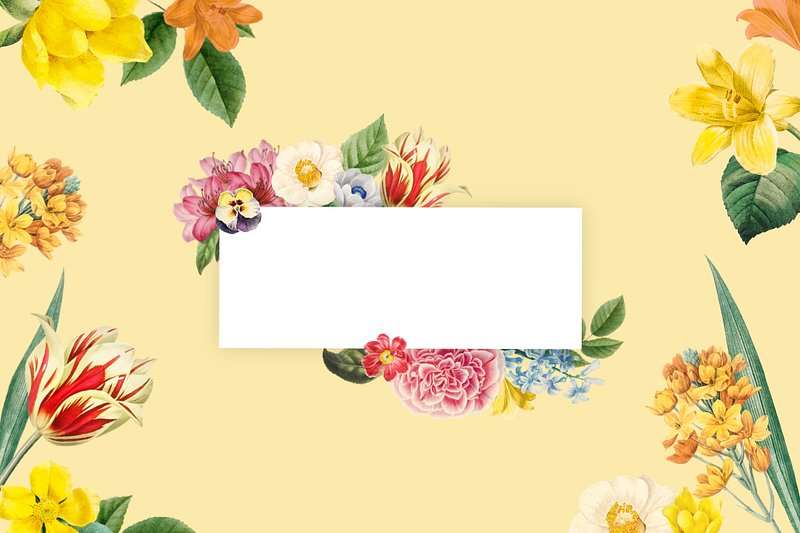 Floral rectangle framed banner vector | Premium Vector - rawpixel