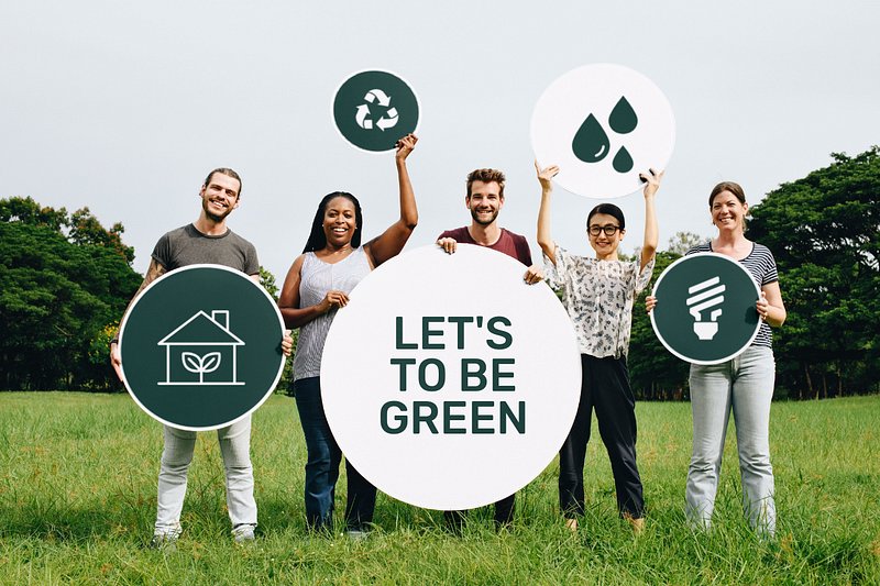 Volunteers holding environment signs editable | Premium Mockup ...