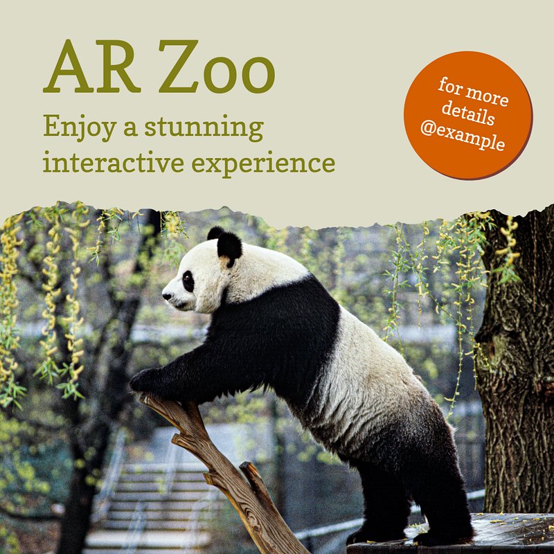 AR zoo Instagram post template, | Premium Editable Template - rawpixel