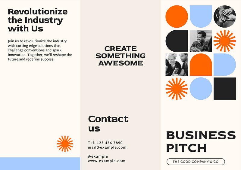 Business pitch brochure template, editable | Free Editable Template ...